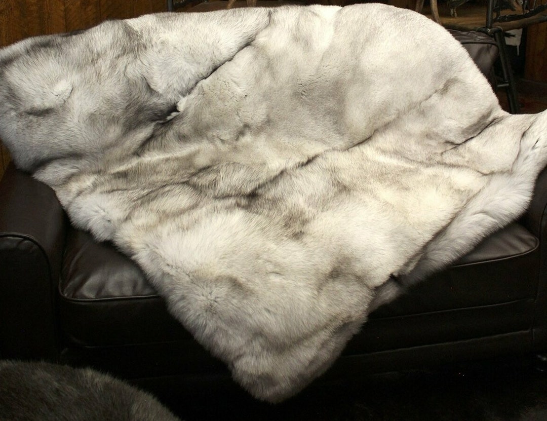 5stars Full Skin REAL FOX FUR Throw,fur Comforter,fur Blanket,various ...