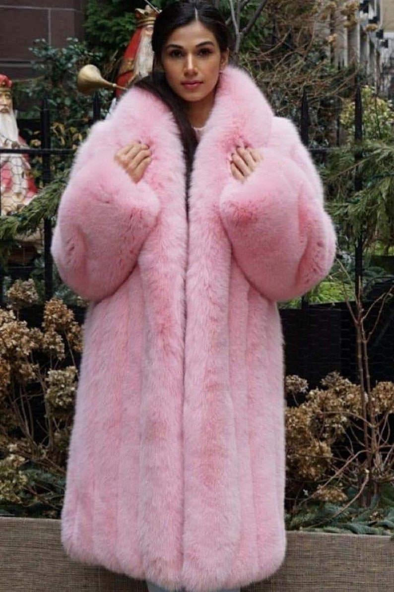 LUXURY REAL PINK Fox Jacket Fur Coat With Whole Skinsfur - Etsy