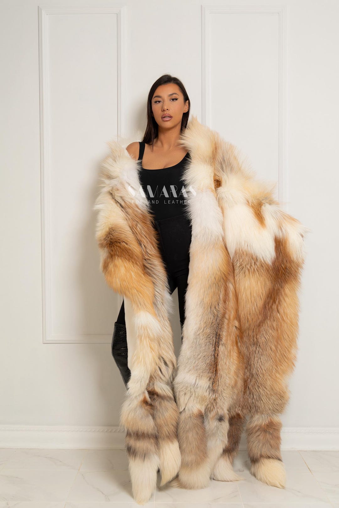 Luxury Rare Double Face Scandinavian Platinum Gold Fox and White Rex ...