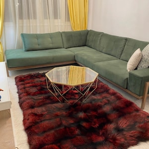 REAL SILVER FOX Dyed Red Color Fur Throw,luxury Velvet Style Lining,fur ...