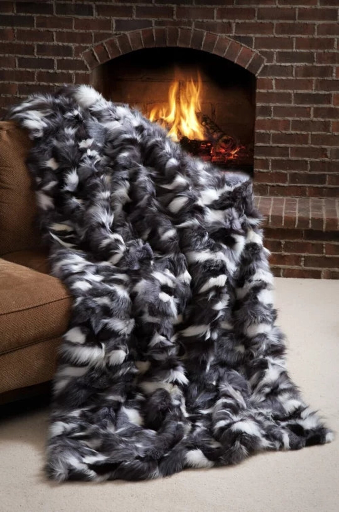 Top Quality Real Fox Fur Throw,fur Comforter,fur Blanket, Fur Rug ...