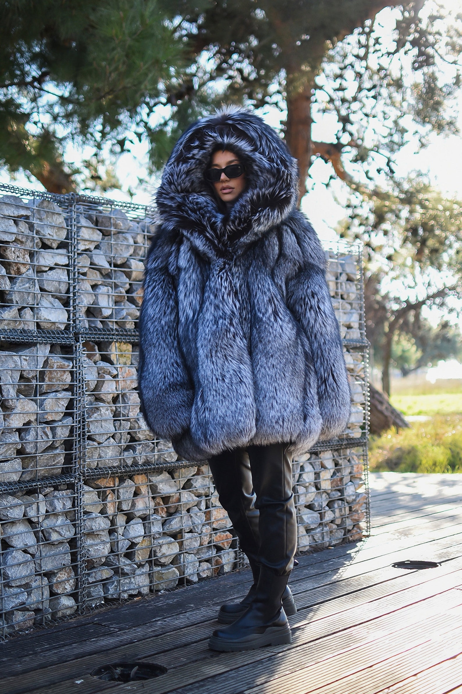 LUXURY SILVER FOX Fur Jacket With Whole Skins Fur Jacketfox - Etsy