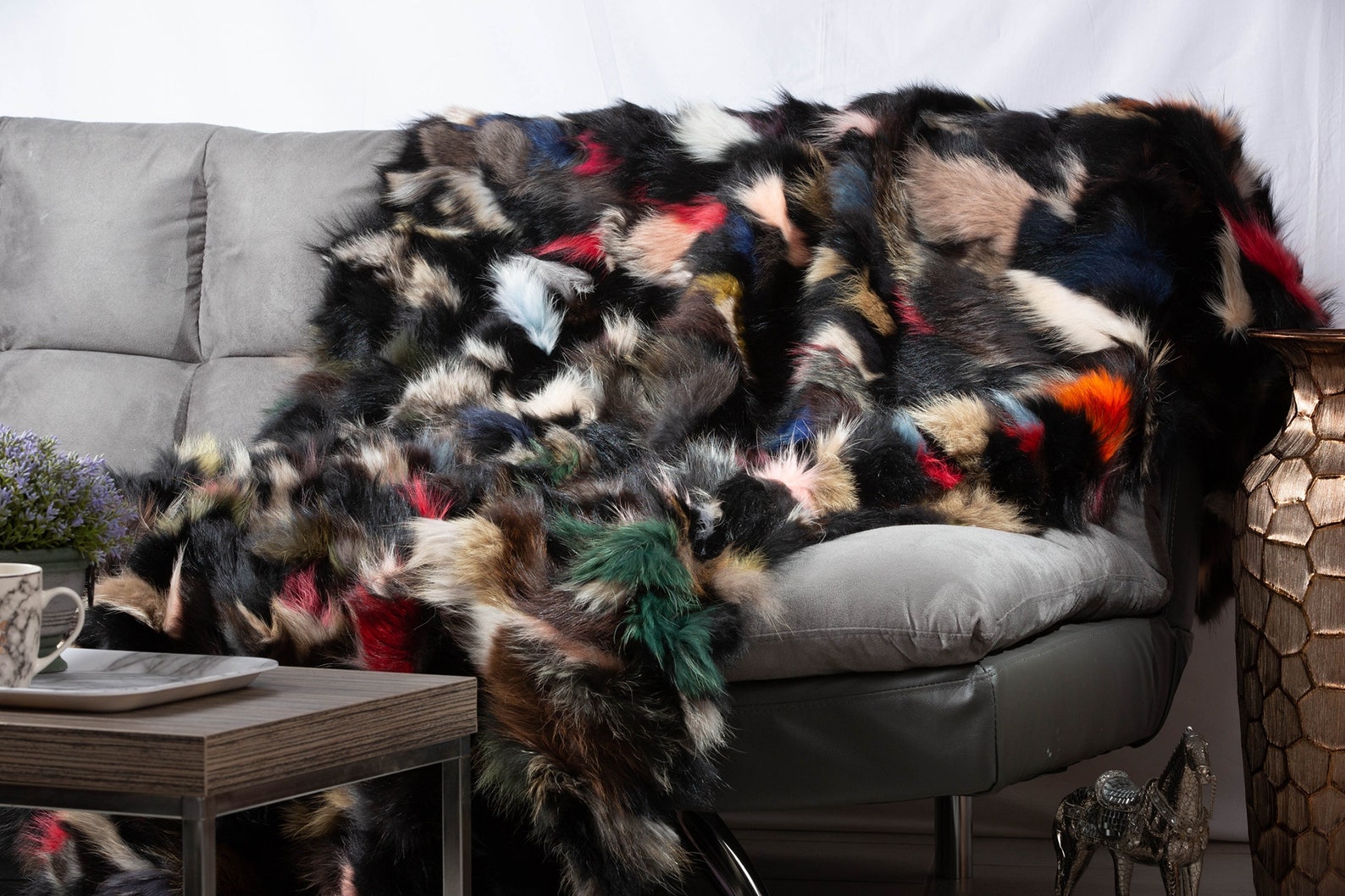 REAL FOX FUR Throwfur Comforterfur Blanket Fur Rug Fox Fur - Etsy