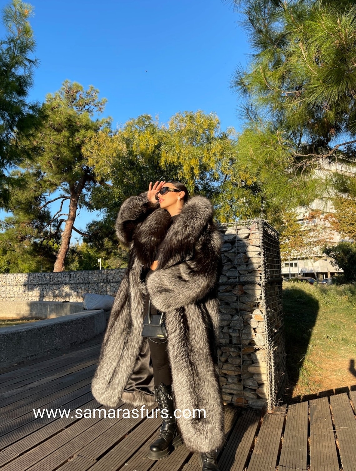 LUXURY SILVER FOX Fur Full Lenght Coat With Whole Skinsfur - Etsy