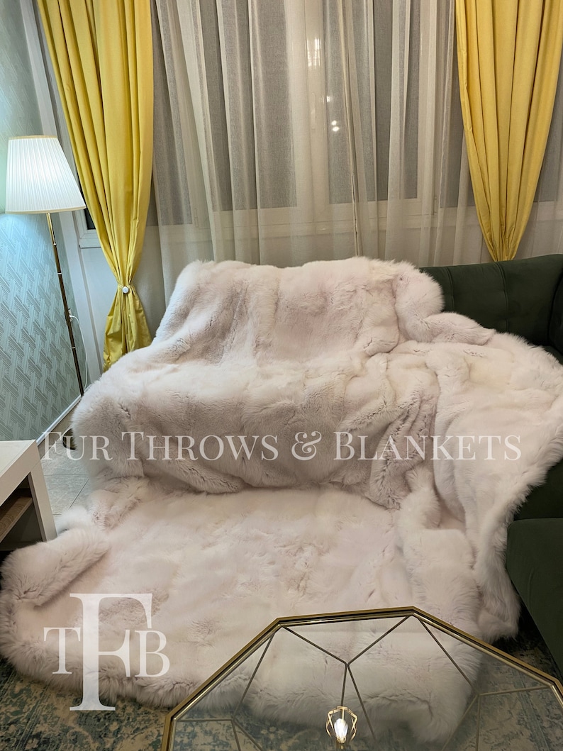 Genuine Luxury Full Skin REAL FOX FUR Throw,fur Comforter,fur Blanket ...