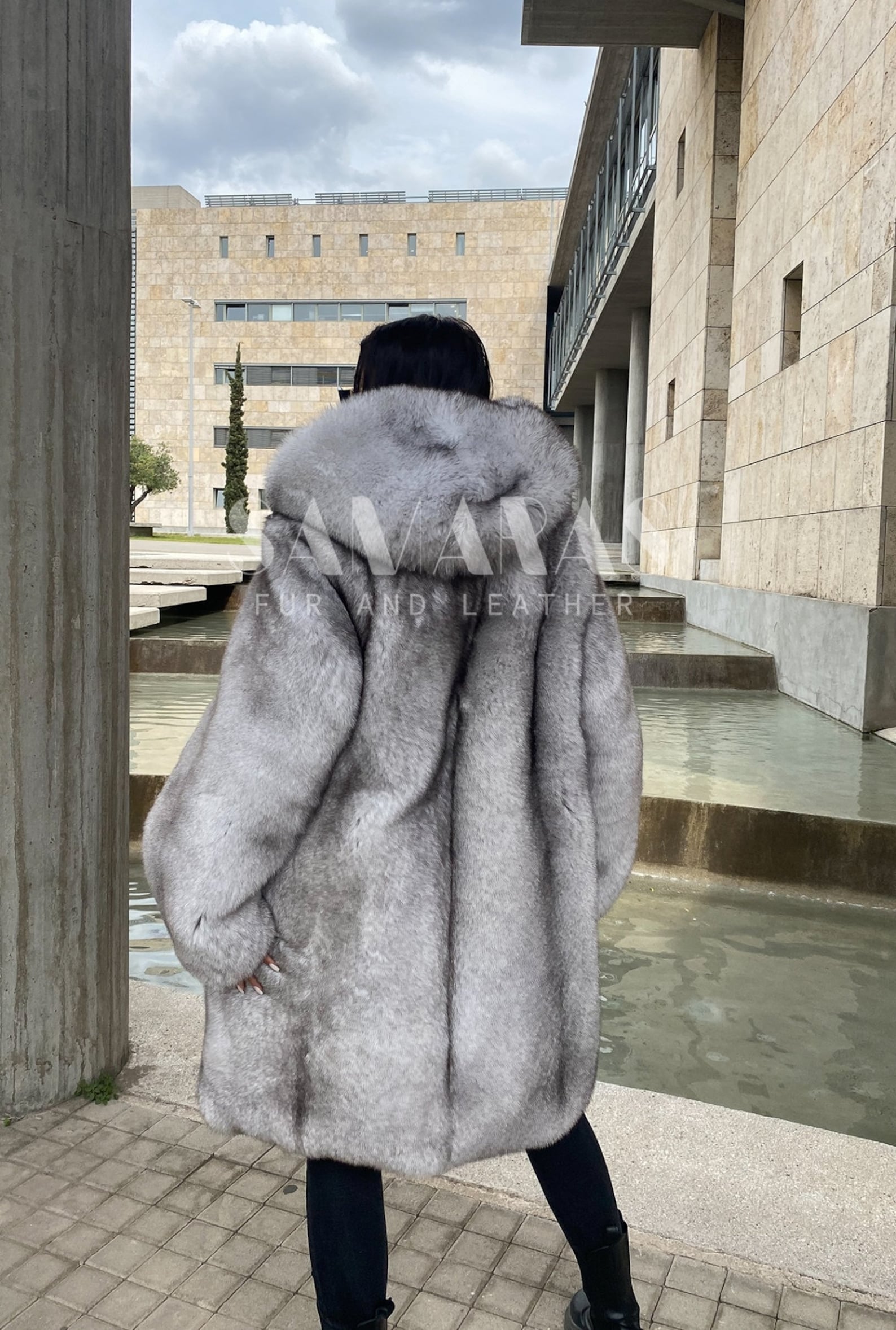 Full Skin BLUE FOX Fur Jacket/coat Fur Jacketluxury Fur - Etsy