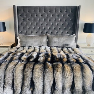 Genuine Luxury Full Skin REAL FOX FUR Throw,fur Comforter,fur Blanket ...