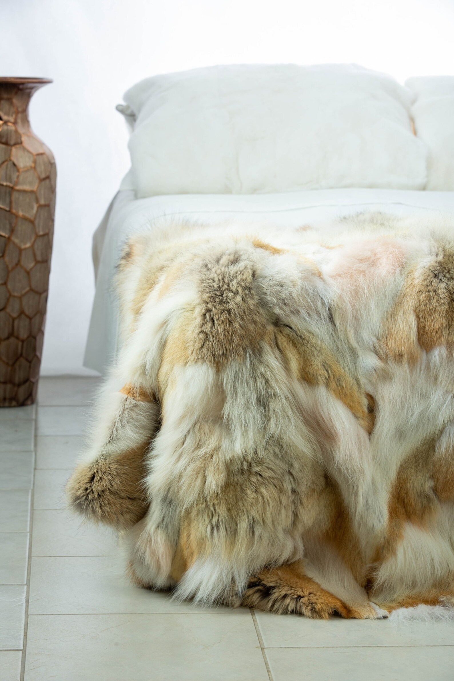Real COYOTE Fur Throw, Fur Warmer, Fur Comforter, Fur Rug - Etsy
