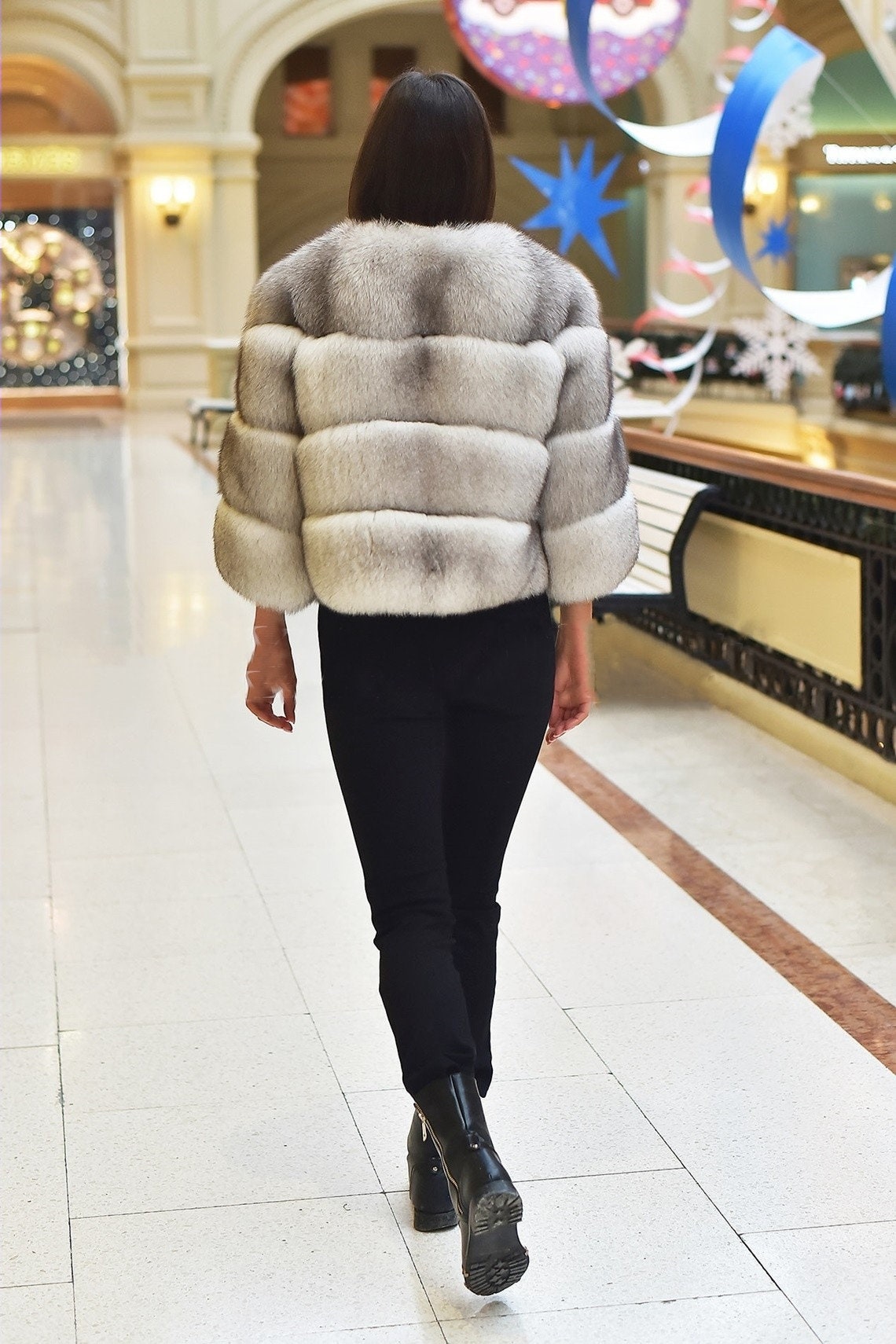 LUXURY Full Skin Real Fox Fur Jacket With Whole Skins and Real | Etsy