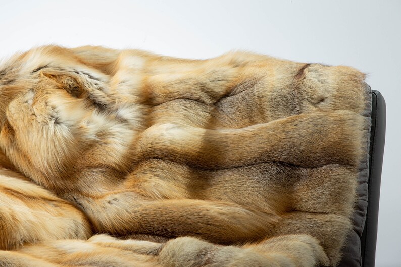 5stars Full Skin REAL FOX FUR Throw,fur Comforter,fur Blanket,various ...