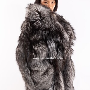 LUXURY SILVER FOX Fur Full Lenght Coat With Whole Skinsand Huge Collar,fur Coat,unisex Fur Coat ...