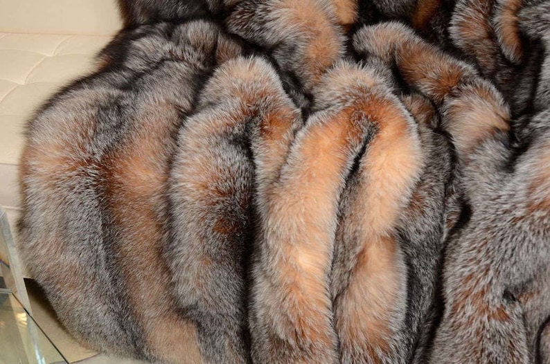 Real Full Skin Fox Fur Throw,fur Blanket,fox Blanket, Fox Fur Throw ...