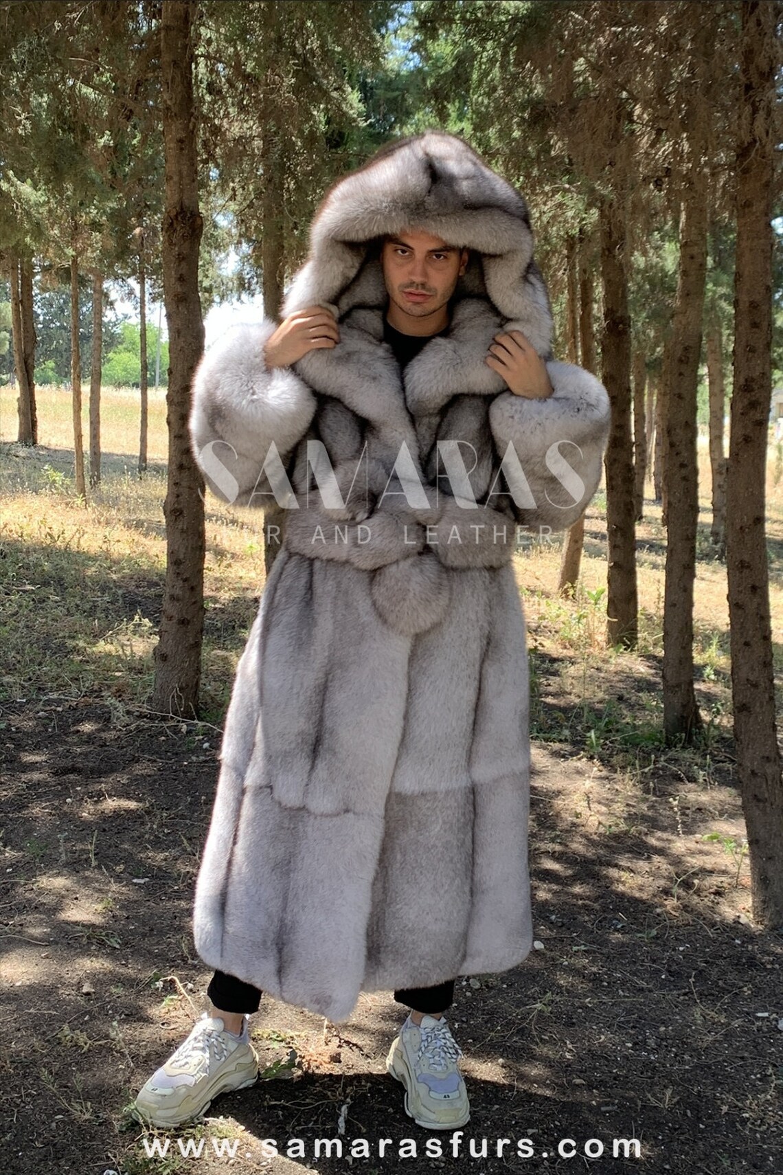 LONG Luxury BLUE FOX Coat fur Coat With Whole Skinsfur - Etsy