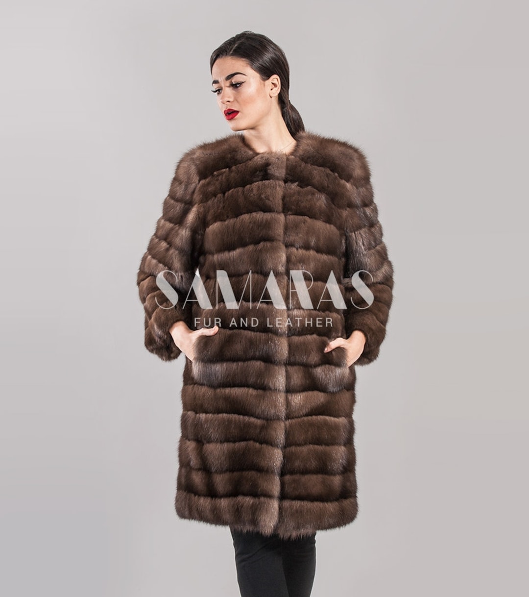 NATURAL COLOR Russian SABLE Fur Jacket, Sable Fur Coat, Luxury Fur ...