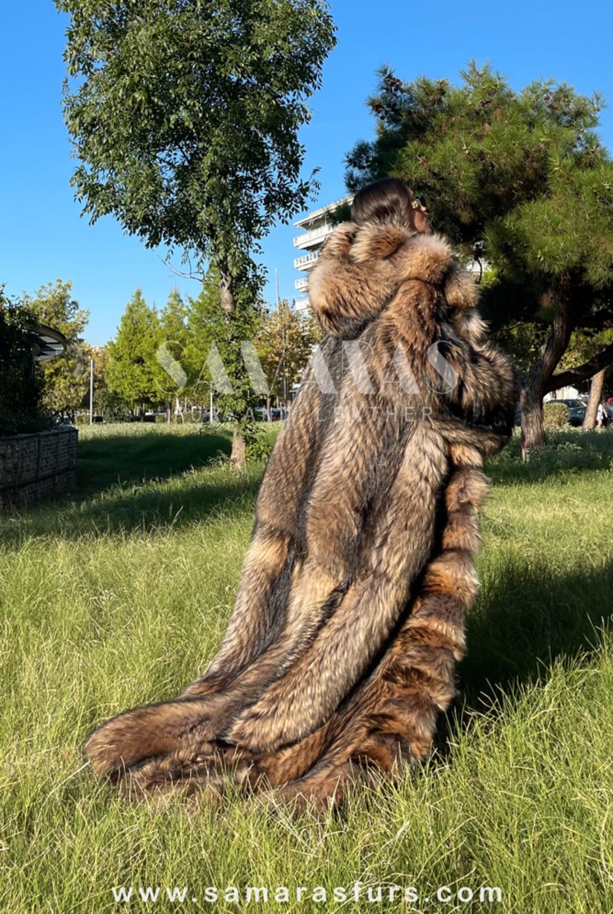 HUGE 70 Inch LONG FINNRACCOON Fur Full Coat With Whole - Etsy