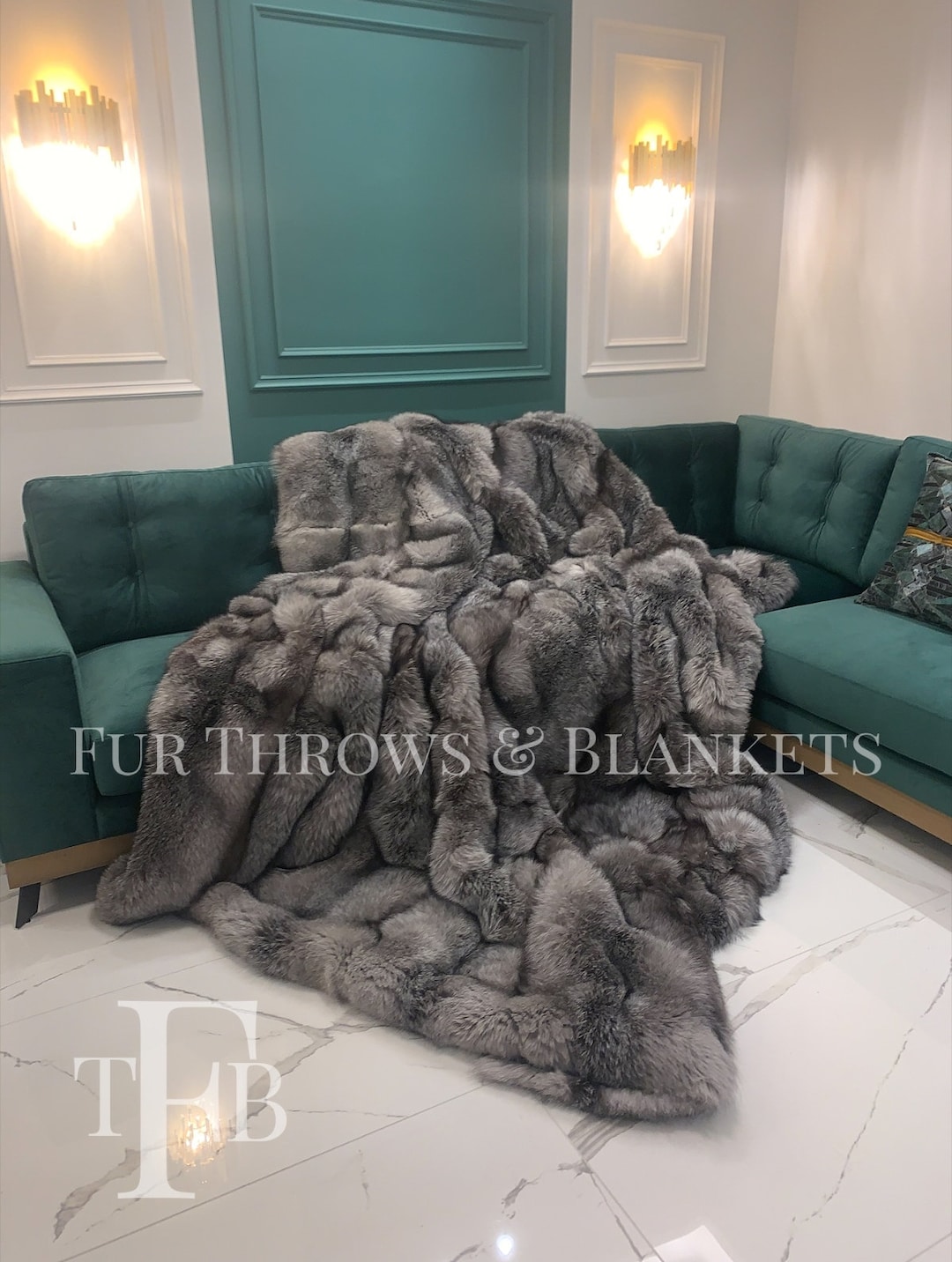 Luxury Full Skin REAL FOX FUR Throw,fur Comforter,fur Blanket,various ...