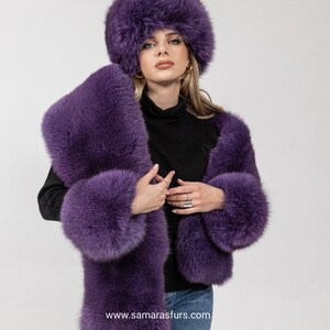 LUXURY FOX Fur BOA Set With Fox Hat and Fox Fur Cuffs,full Skin Fox ...