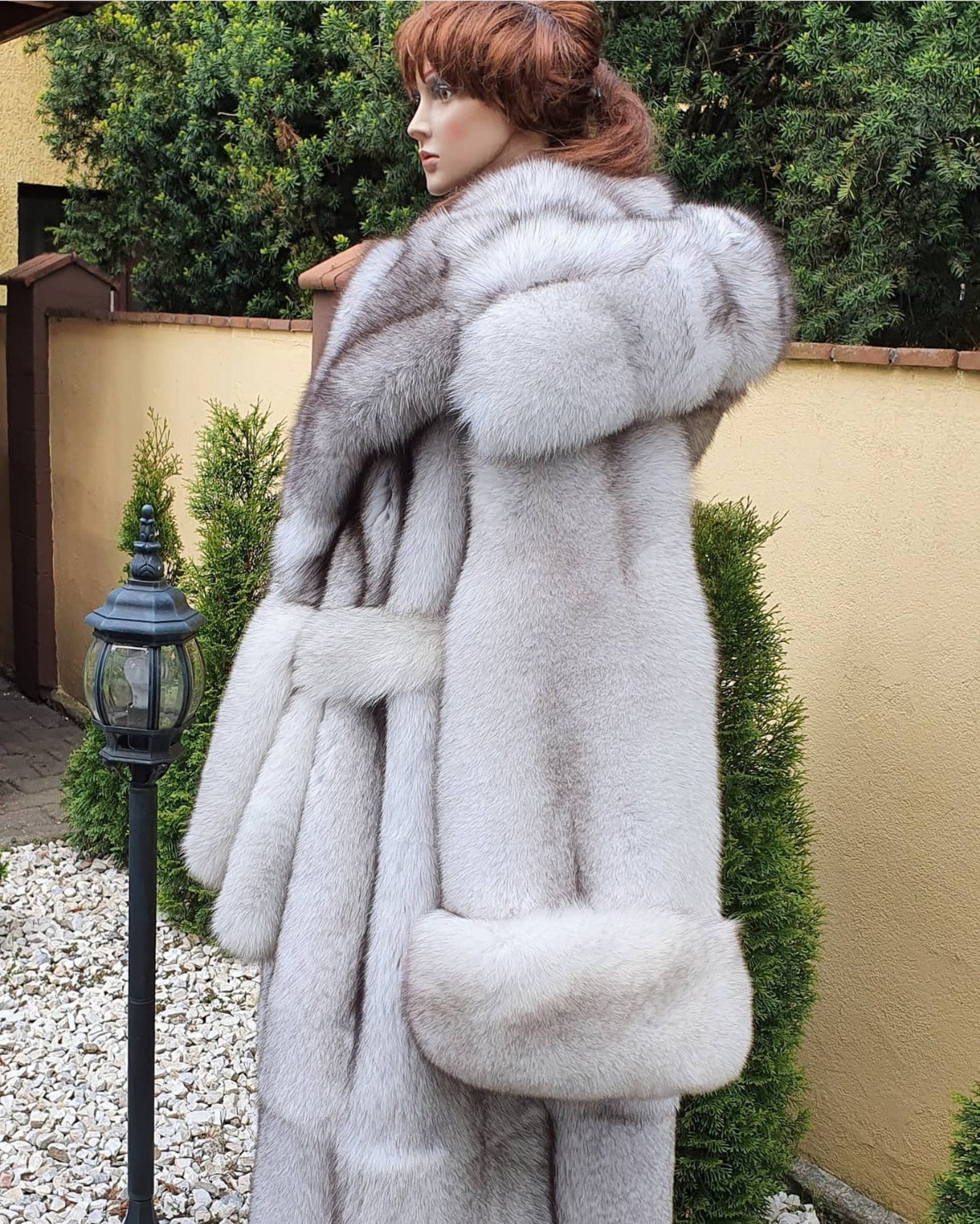 LUXURY BLUE FOX Coat fur Coat With Whole Skinsfur Jacket | Etsy