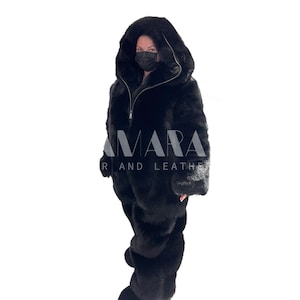 Double Sided Fox Fur Costumein Black With Whole Skins,luxury Fur Suit ...