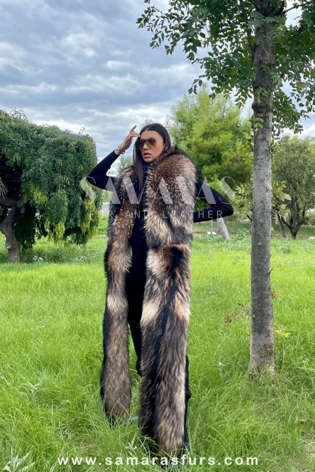 Huge Double Face Luxury Finn Raccoon Fur Boa,118inch (300cm)natural ...