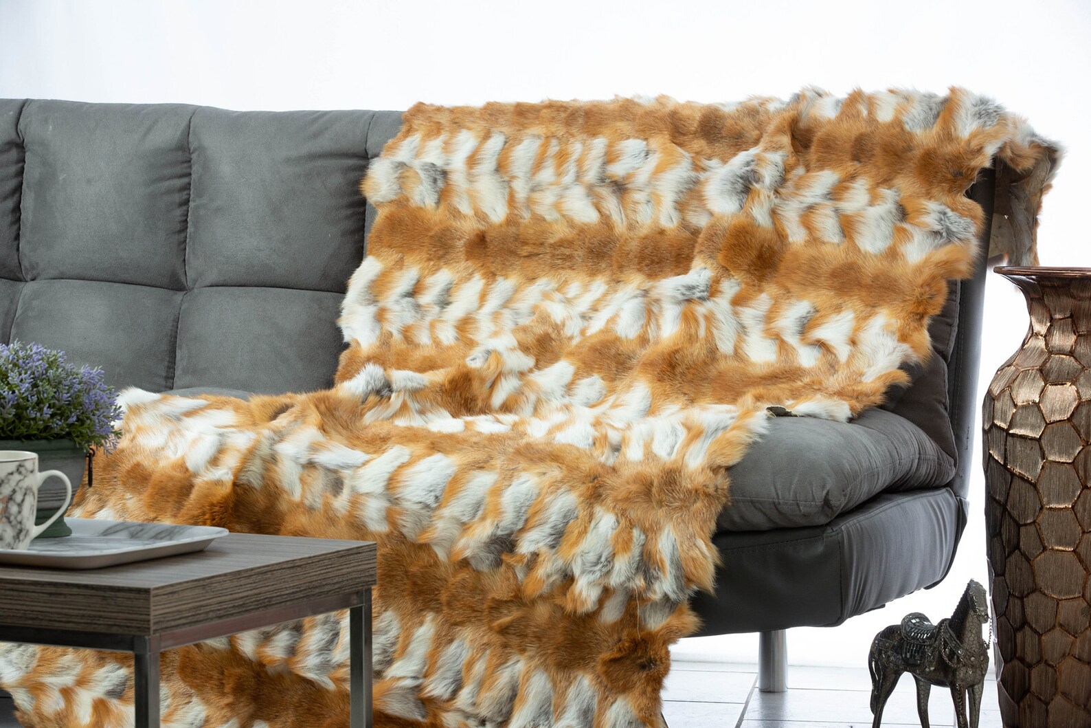 Real RED FOX Fur Blanket heavy Fur Warmer Fur Comforter Fur | Etsy