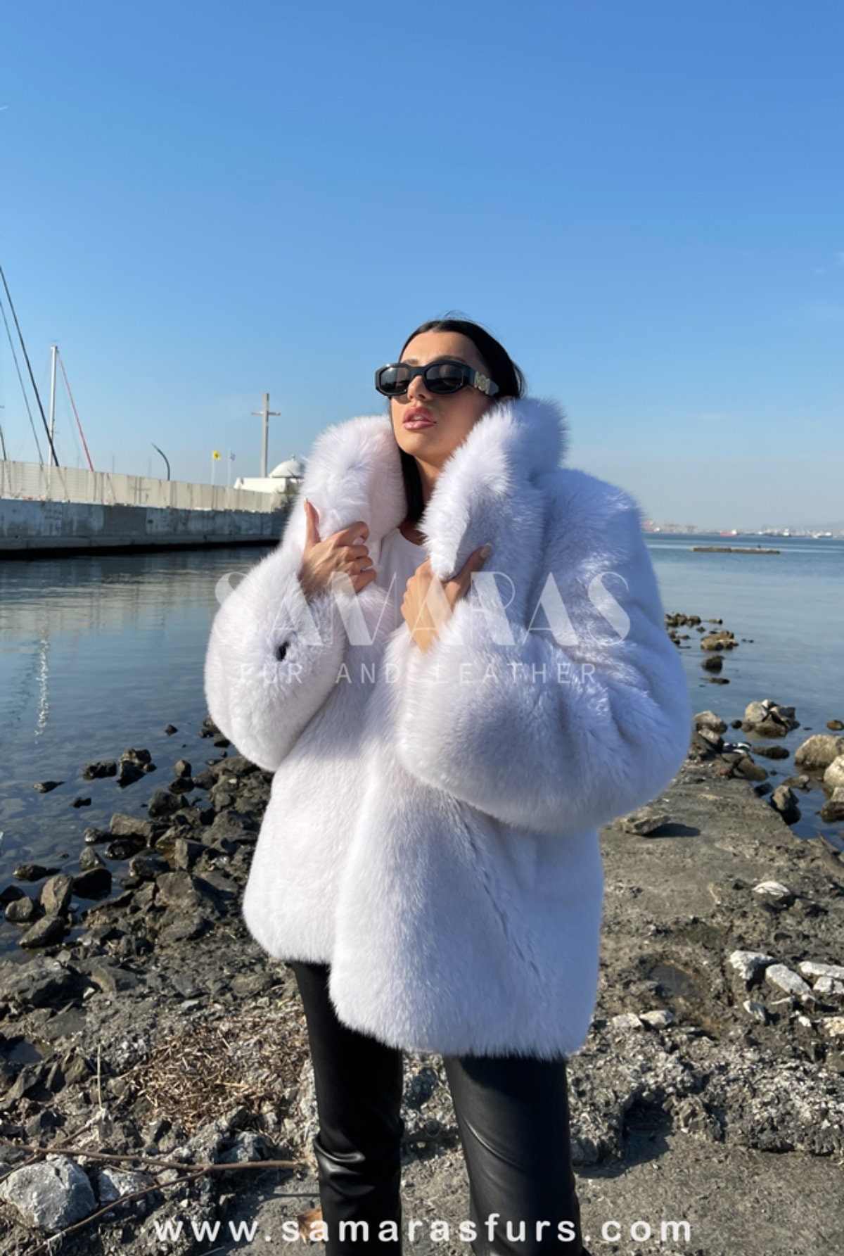 Luxury SHADOW WHITE Fox Fur Coat With Whole Skinsfur Jacket - Etsy