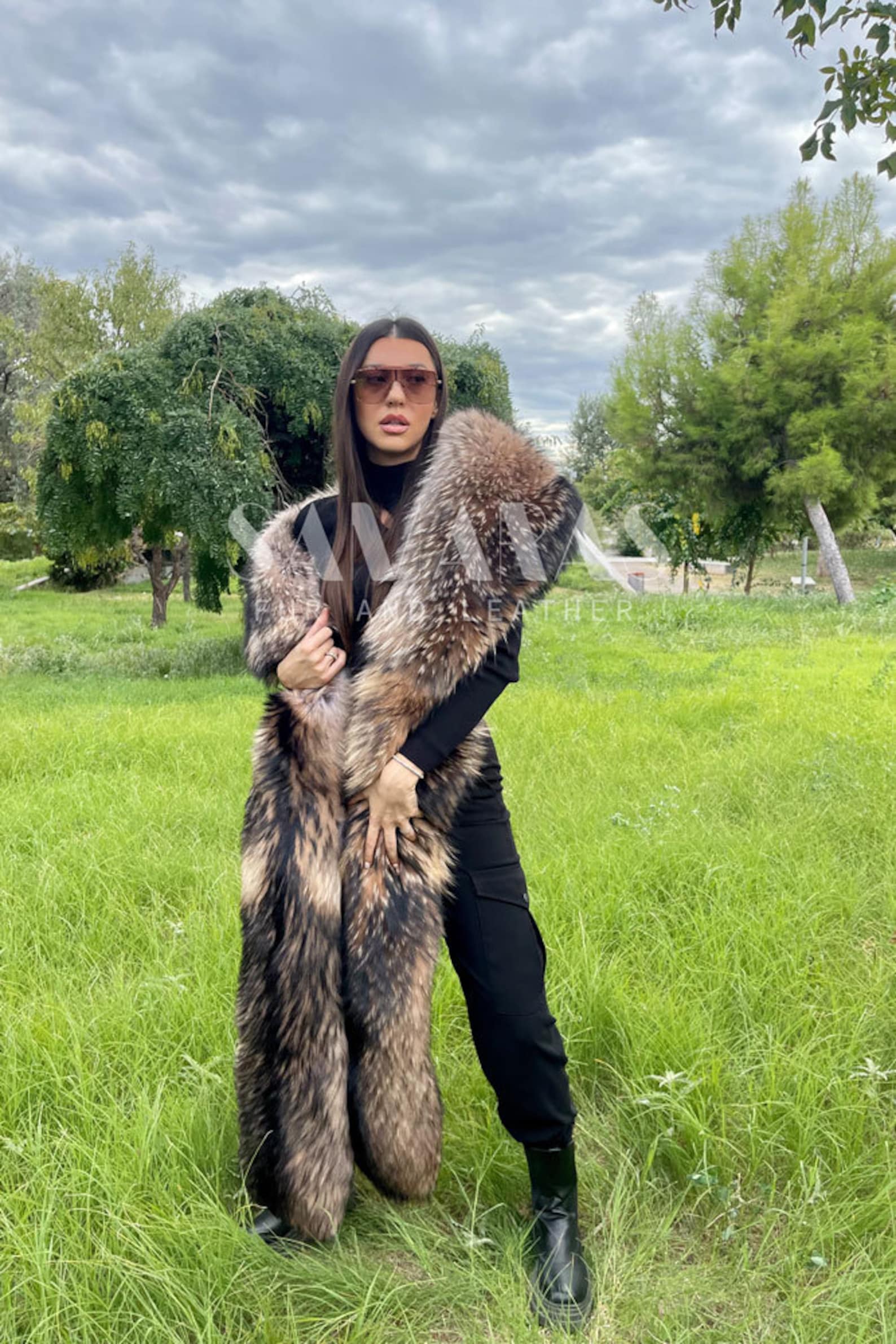 Huge Double Face Luxury Finn Raccoon Fur Boa118inch - Etsy