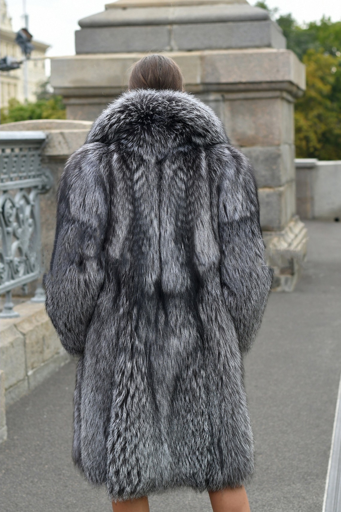 LUXURY SILVER FOX Jacket/coat fur Coat With Whole Skinsfur - Etsy