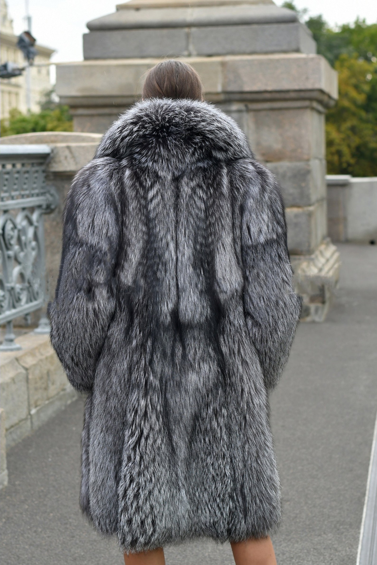 LUXURY SILVER FOX Jacket/coat fur Coat With Whole Skinsfur - Etsy