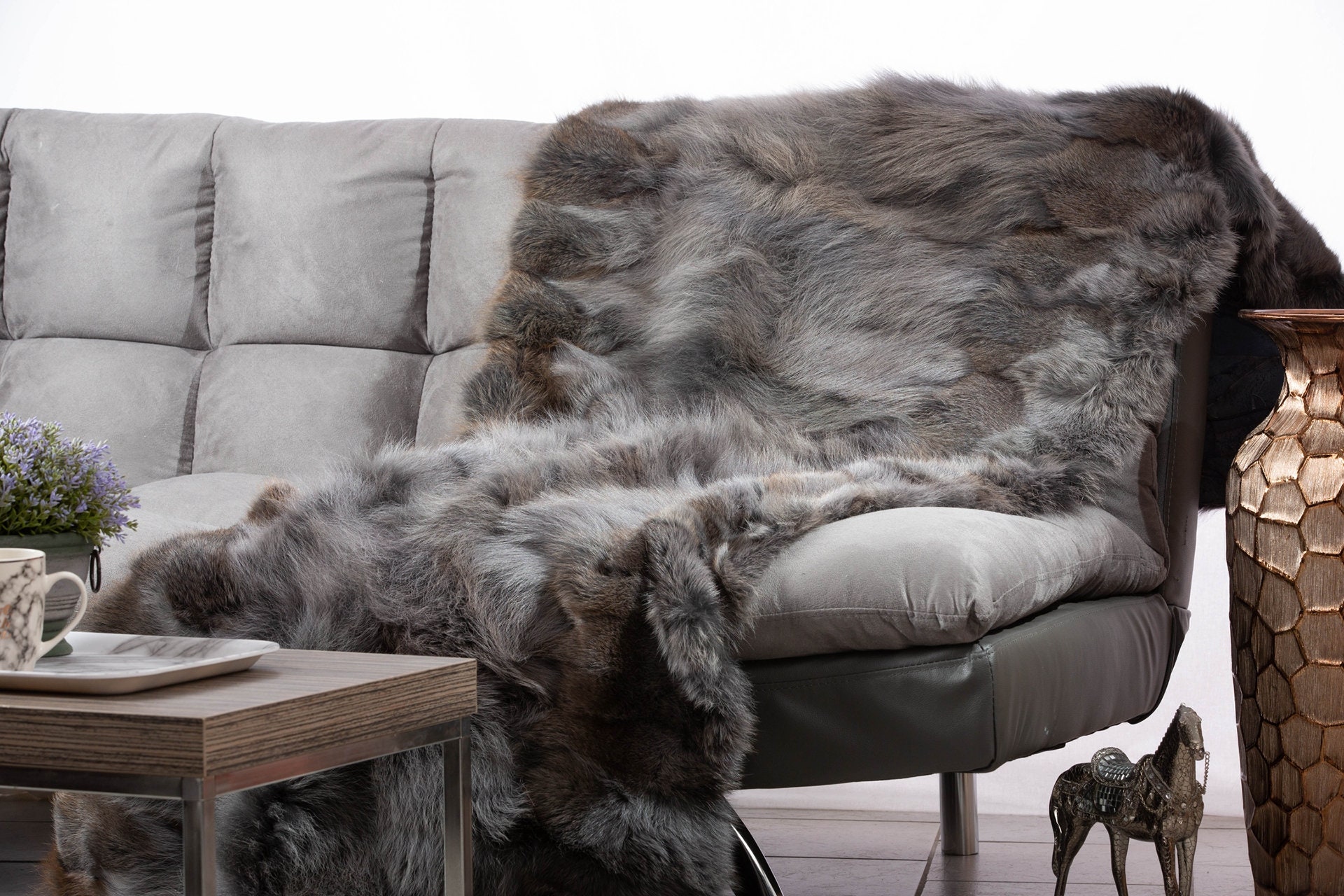 Real COYOTE Fur Throw Fur Warmer Fur Comforter Fur Rug - Etsy