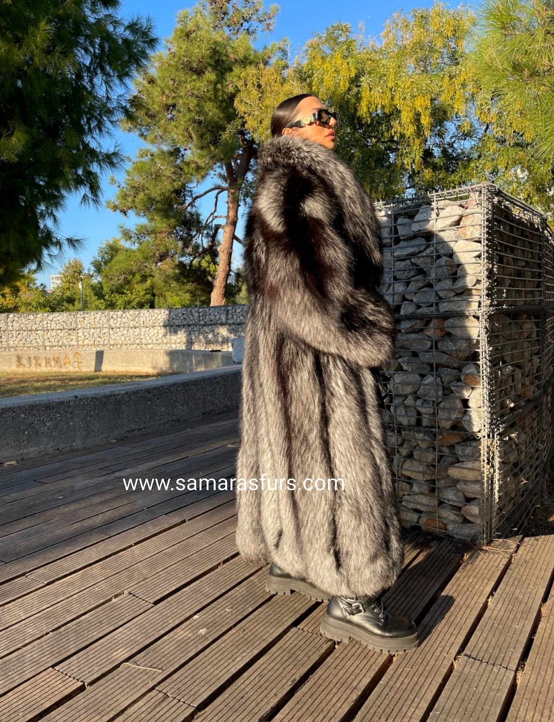 LUXURY SILVER FOX Fur Full Lenght Coat With Whole Skinsfur - Etsy