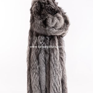 LUXURY SILVER FOX Fur Full Lenght Coat With Whole Skinsand Huge Collar ...
