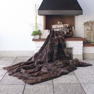 REAL SABLE FUR Blanket, Sable Fur Throw, Super Luxury Sectional Sable ...