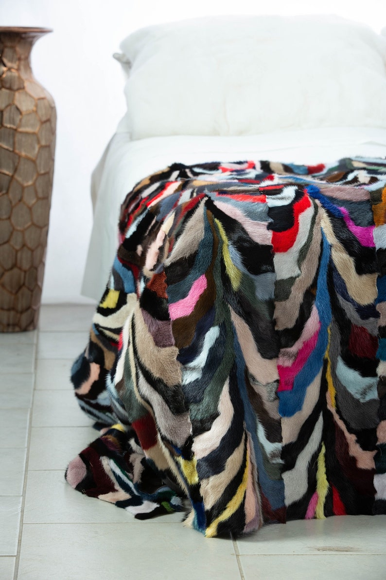 Real Mink Fur Throw Fur Warmer Fur Comforter Fur Rug | Etsy