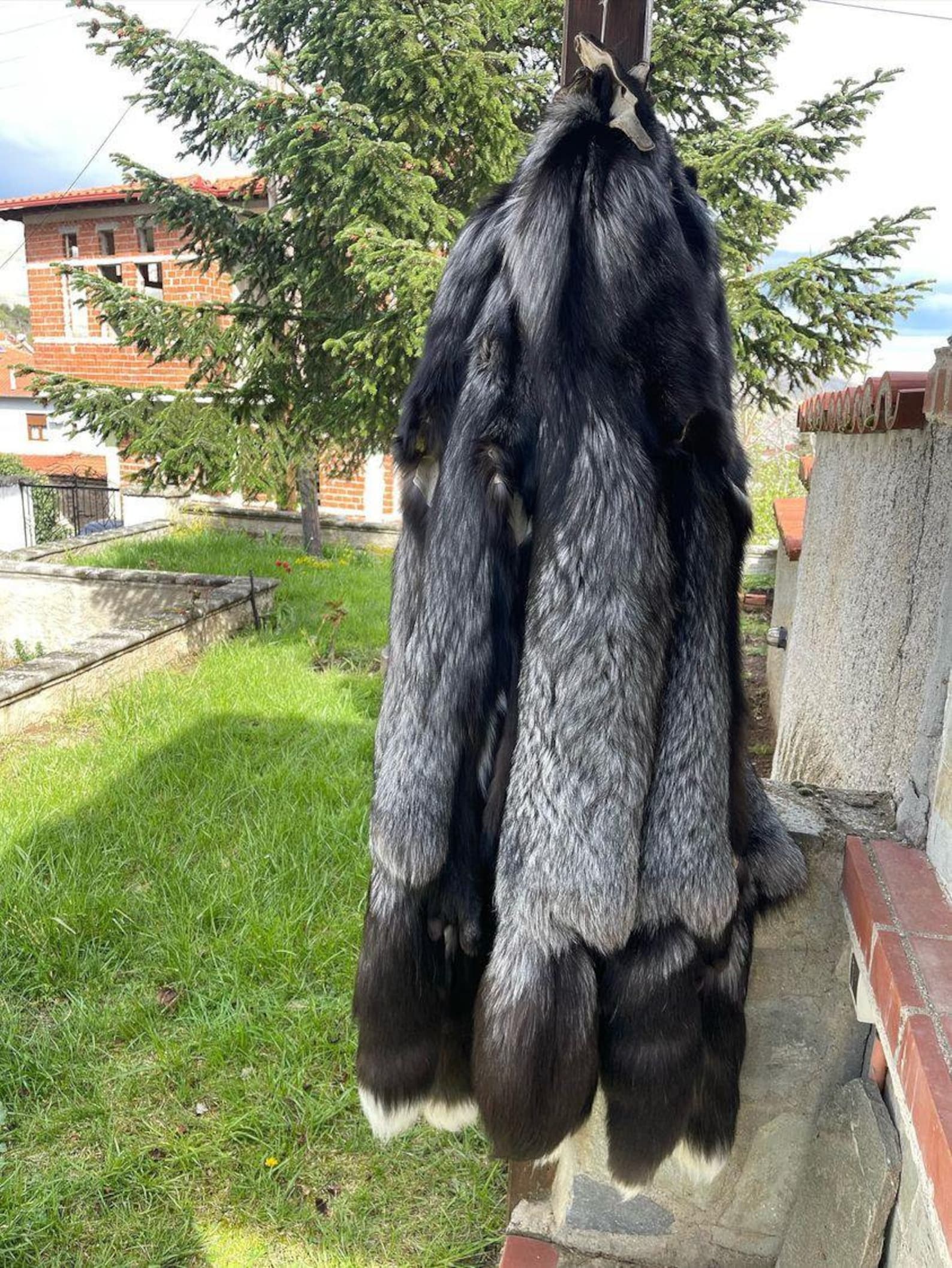 Mens Full Skin BLUE FOX Fur Jacket/coat With Huge Double Fur Hood,mens ...