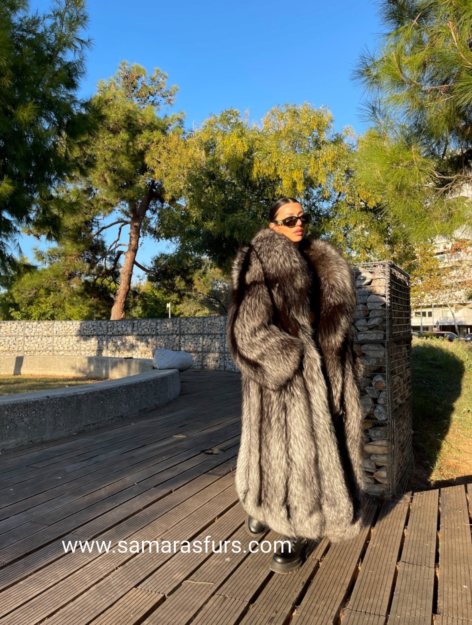 LUXURY SILVER FOX Fur Full Lenght Coat With Whole Skins,fur Coat,unisex ...