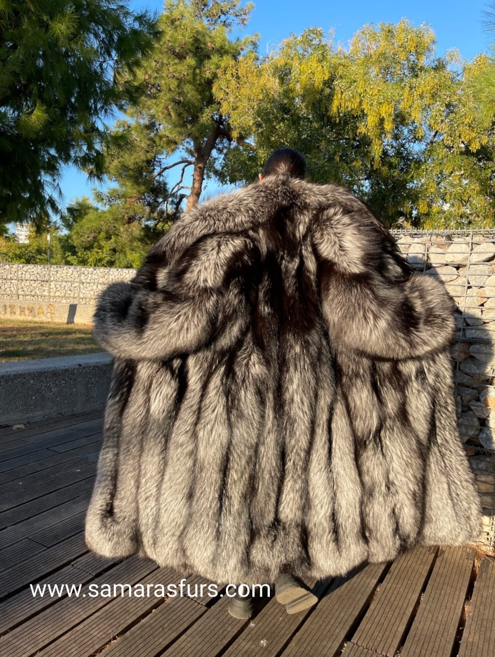 LUXURY SILVER FOX Fur Full Lenght Coat With Whole Skinsfur - Etsy