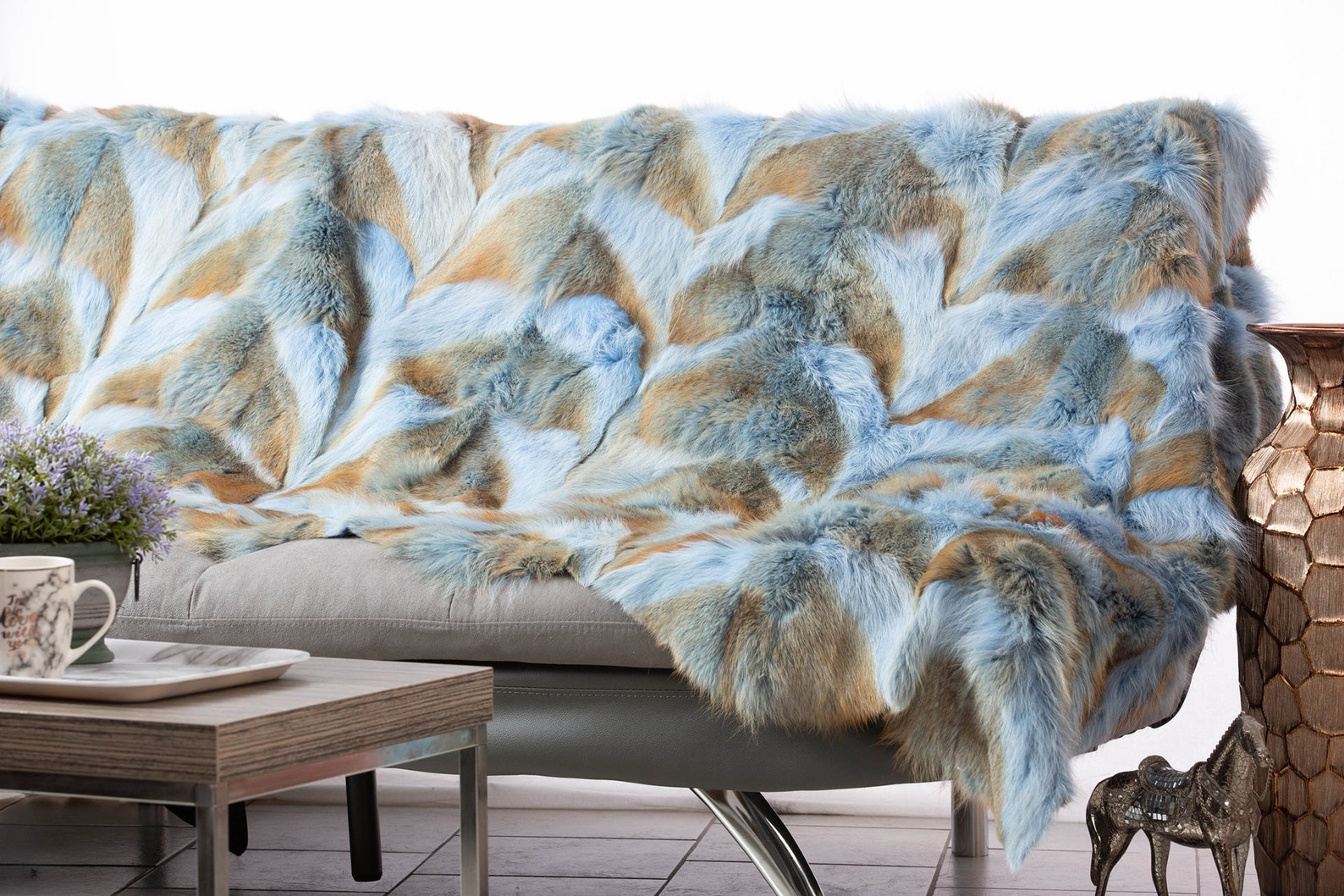 Real COYOTE Fur Throw Fur Warmer Fur Comforter Fur Rug - Etsy