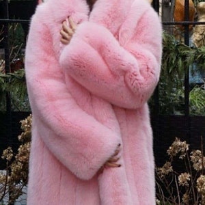 LUXURY REAL PINK Fox Jacket , Fur Coat With Whole Skins,fur Jacket ...