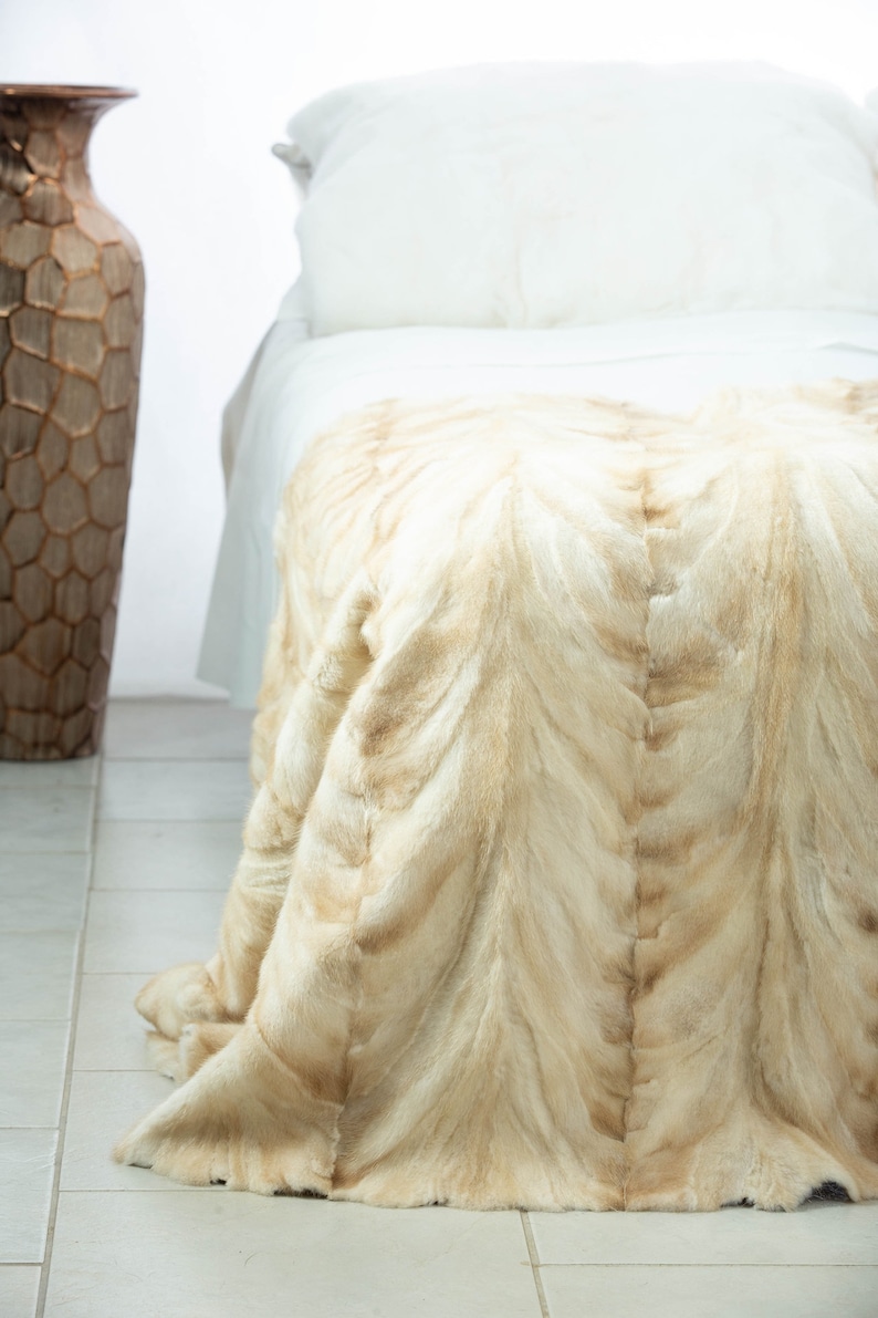 Real Mink Fur Throw Fur Warmer Fur Comforter Fur Rug | Etsy