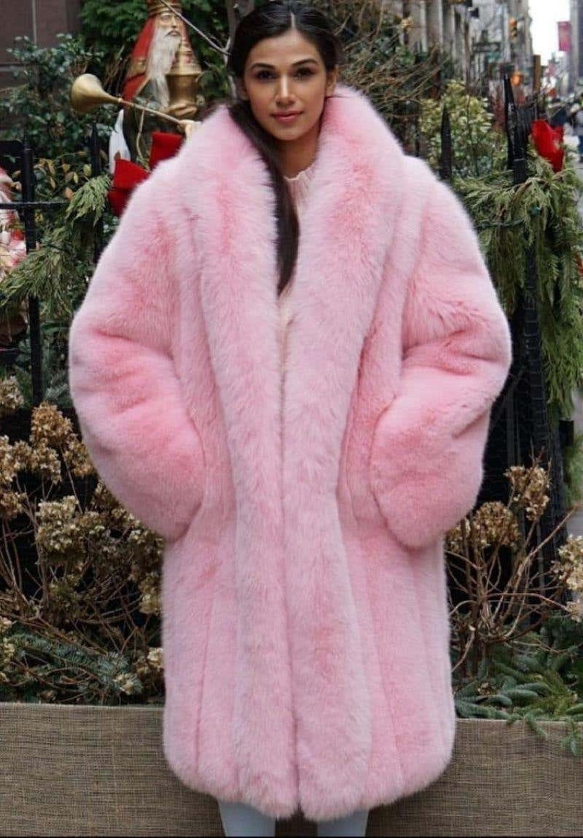 LUXURY REAL PINK Fox Jacket Fur Coat With Whole Skinsfur - Etsy