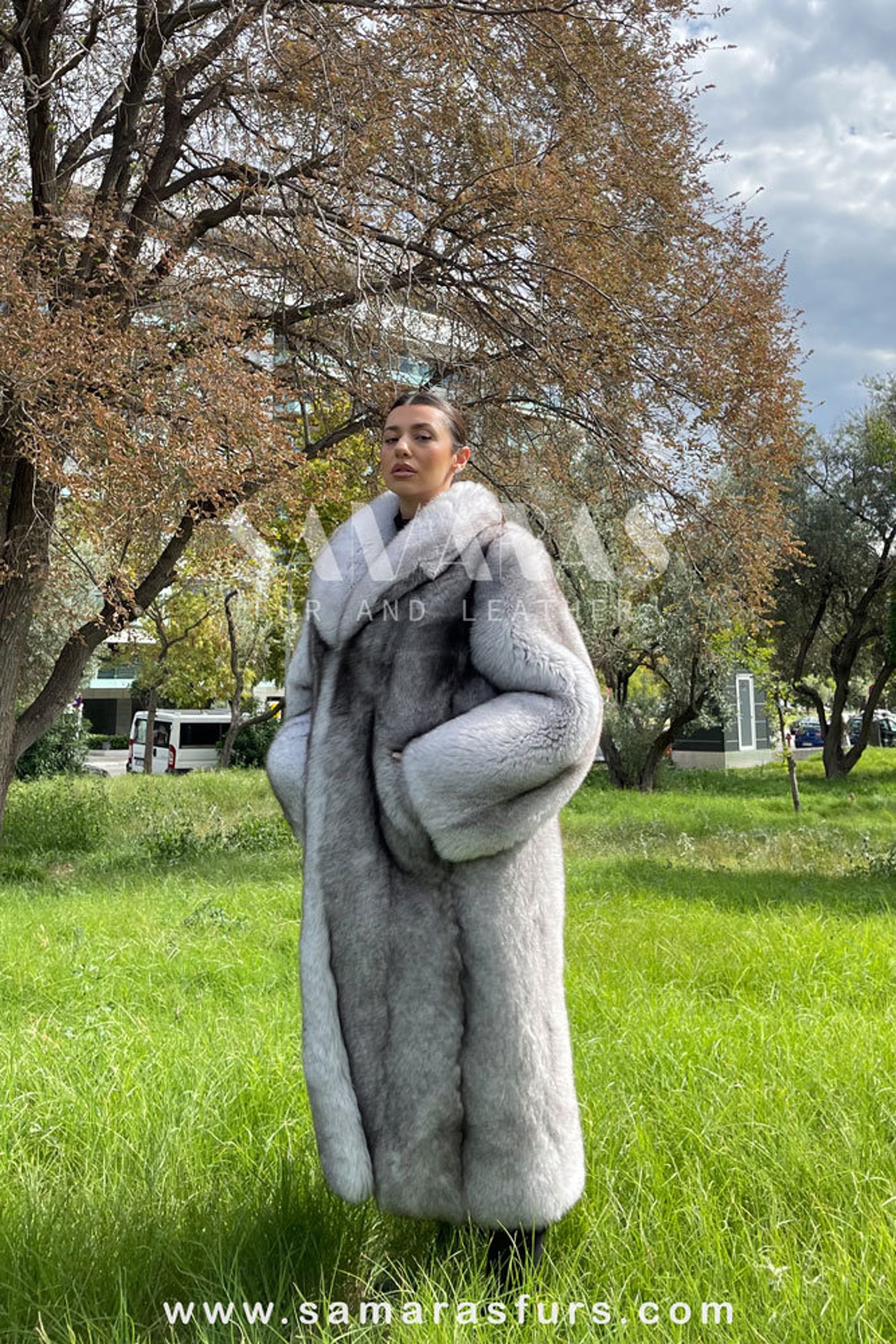 LUXURY Natural Blue Fox Fur Jacket/coat With Whole Skins and Collar,fox ...