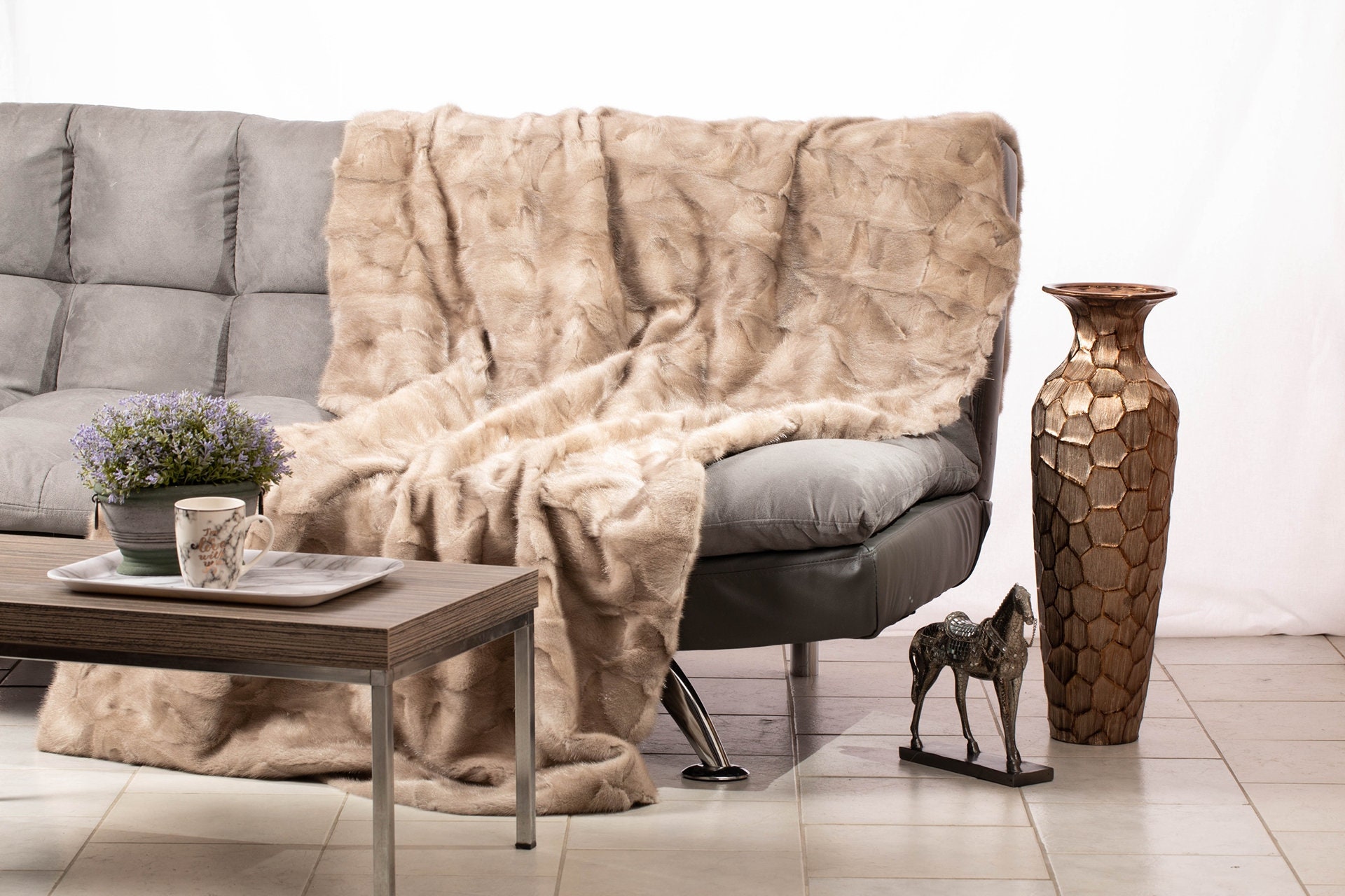 5stars White Real Mink Fur Throw, Fur Warmer, Fur Comforter, Fur Rug - Etsy