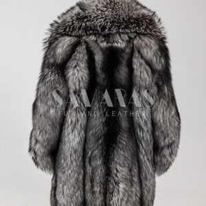 Luxury Silver Fox Jacket With Huge Lavish Collar,jacket With Whole Skins,fur Jacket Set With Fox ...