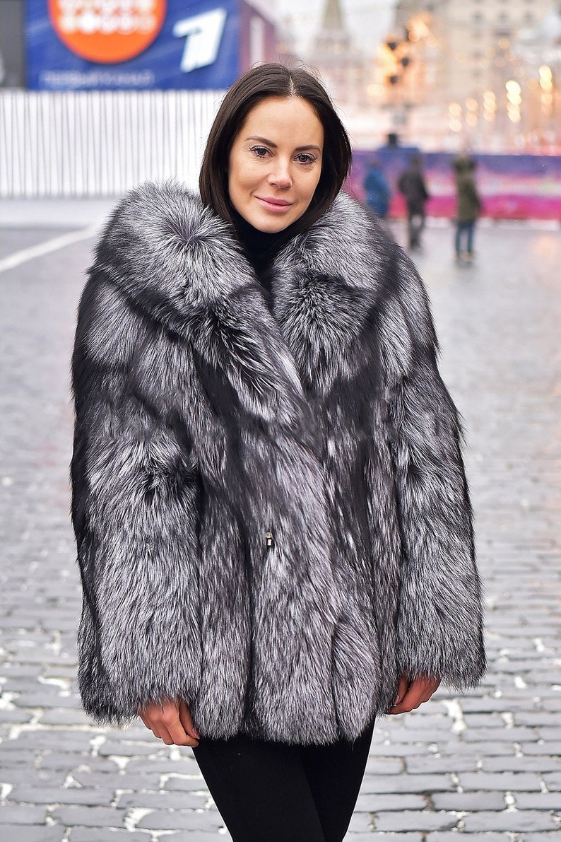 LUXURY FOX FUR Jacket With Whole Skins Fur Jacket Luxury - Etsy