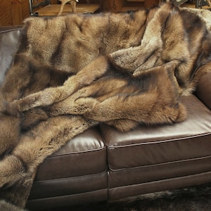Genuine Luxury Full Skin REAL FISHER FUR Throw,fur Comforter,fur ...