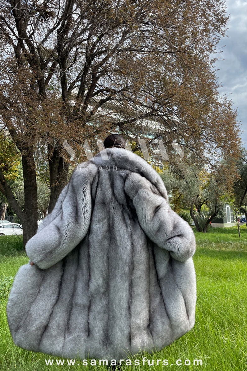 LUXURY Natural Blue Fox Fur Jacket/coat With Whole Skins and - Etsy