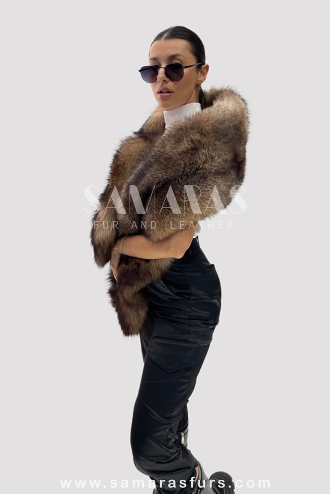 Ready to Ship Double Face Luxury Crystal Fox Fur Boa, 65 Inch,fur Stola ...