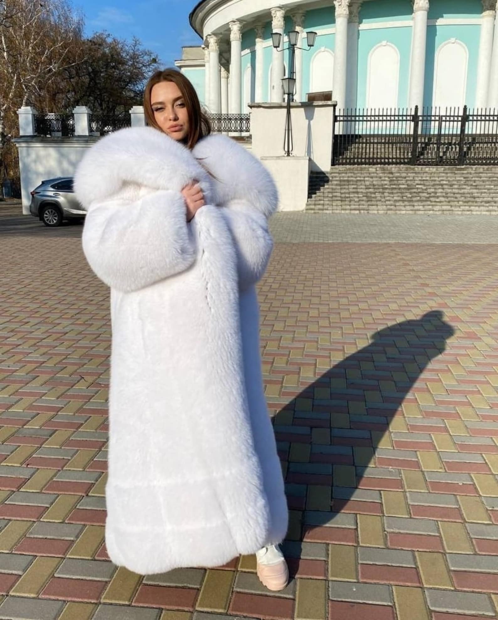 LUXURY WHITE Fox Fur Full Coat With Whole Skins Fur Coa - Etsy