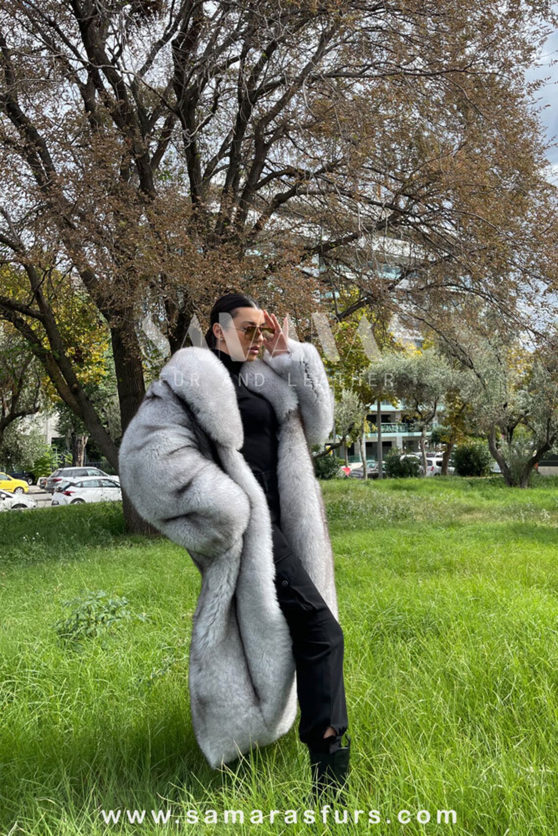 LUXURY Natural Blue Fox Fur Jacket/coat With Whole Skins and - Etsy